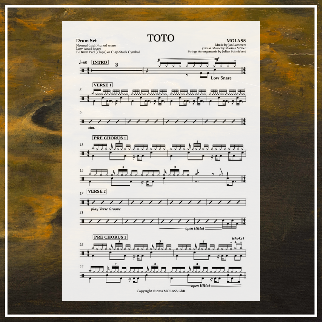 Toto - Sheet Music⎟MOLASS Online Store – MOLASS Store